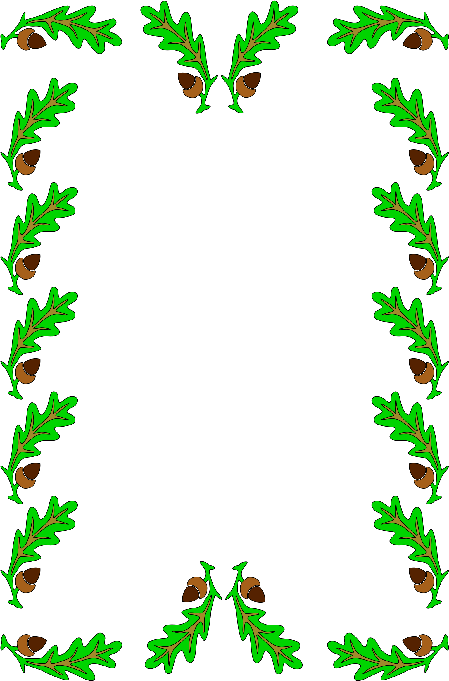 Vector Graphics, - Leaf Border Clip Art Png - (1697x2400) Png Clipart ...