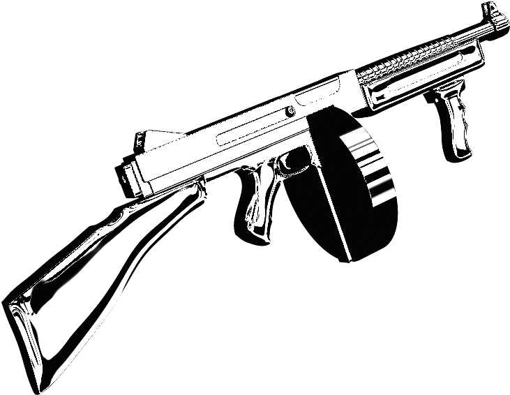 Tommy Gun By Kingelvag On Deviantart - Firearm - Full Size PNG Clipart ...