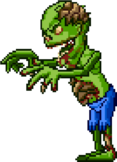 By Ffman On Deviantart - Pixel Art Zombie Png - Full Size PNG Clipart ...