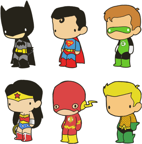 Bocah Clipart Mabait - Batman Superman Wonder Woman Chibi - (500x492 ...