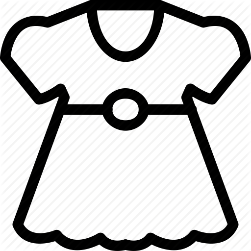 Black And White Girl Pictures - Outline Of A Frock - (512x512) Png ...