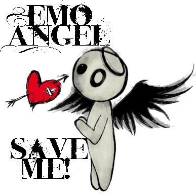 Boy Emo Angel Drawings - Emo Angel Queen Duvet - (400x400) Png Clipart Download