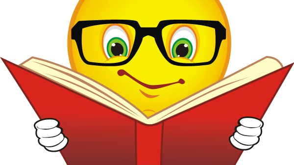 Smiley Face Reading A Book - Full Size PNG Clipart Images Download