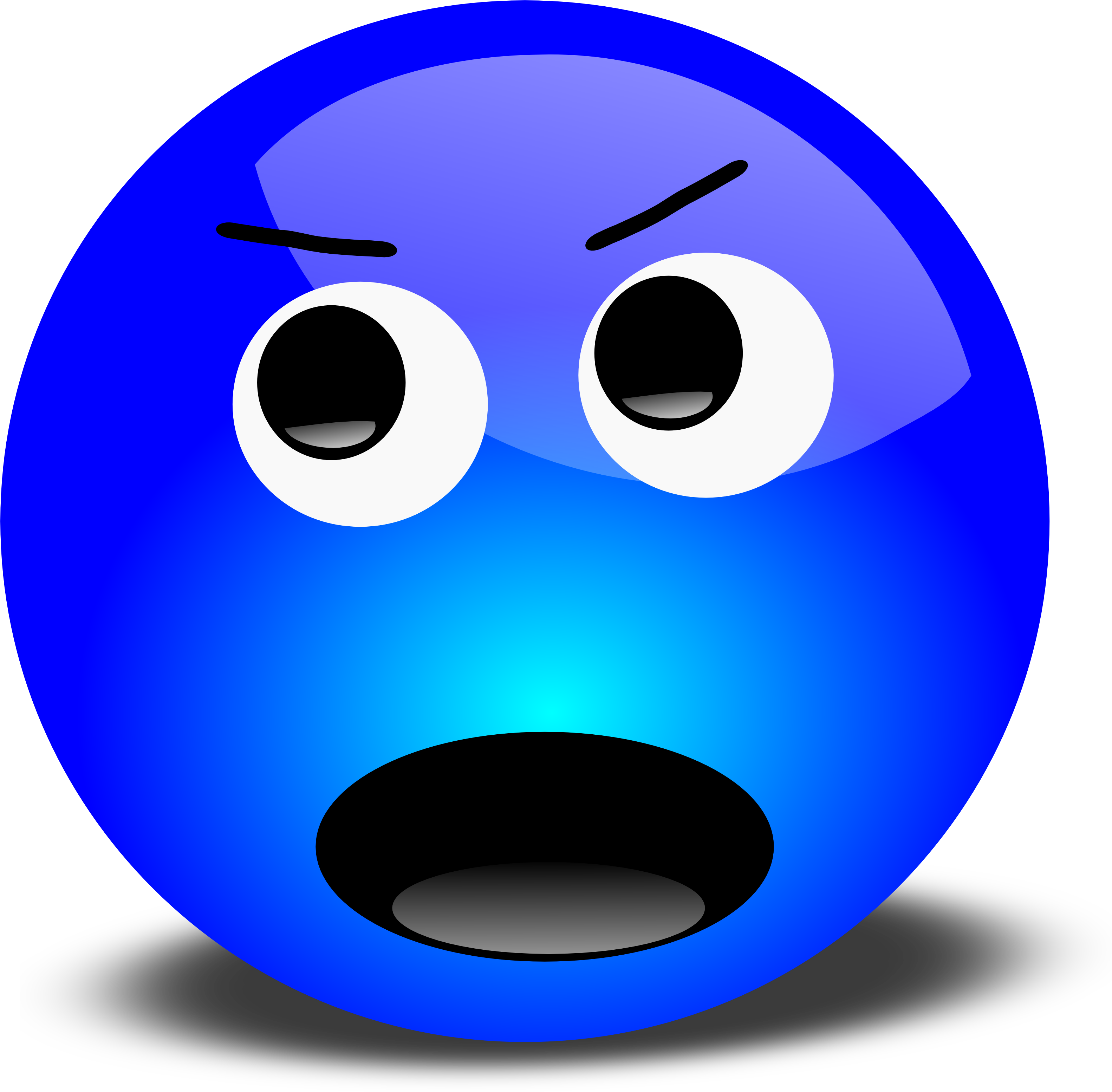 Fight Clipart Tension - Blue Smiley Face - (3200x3134) Png Clipart Download