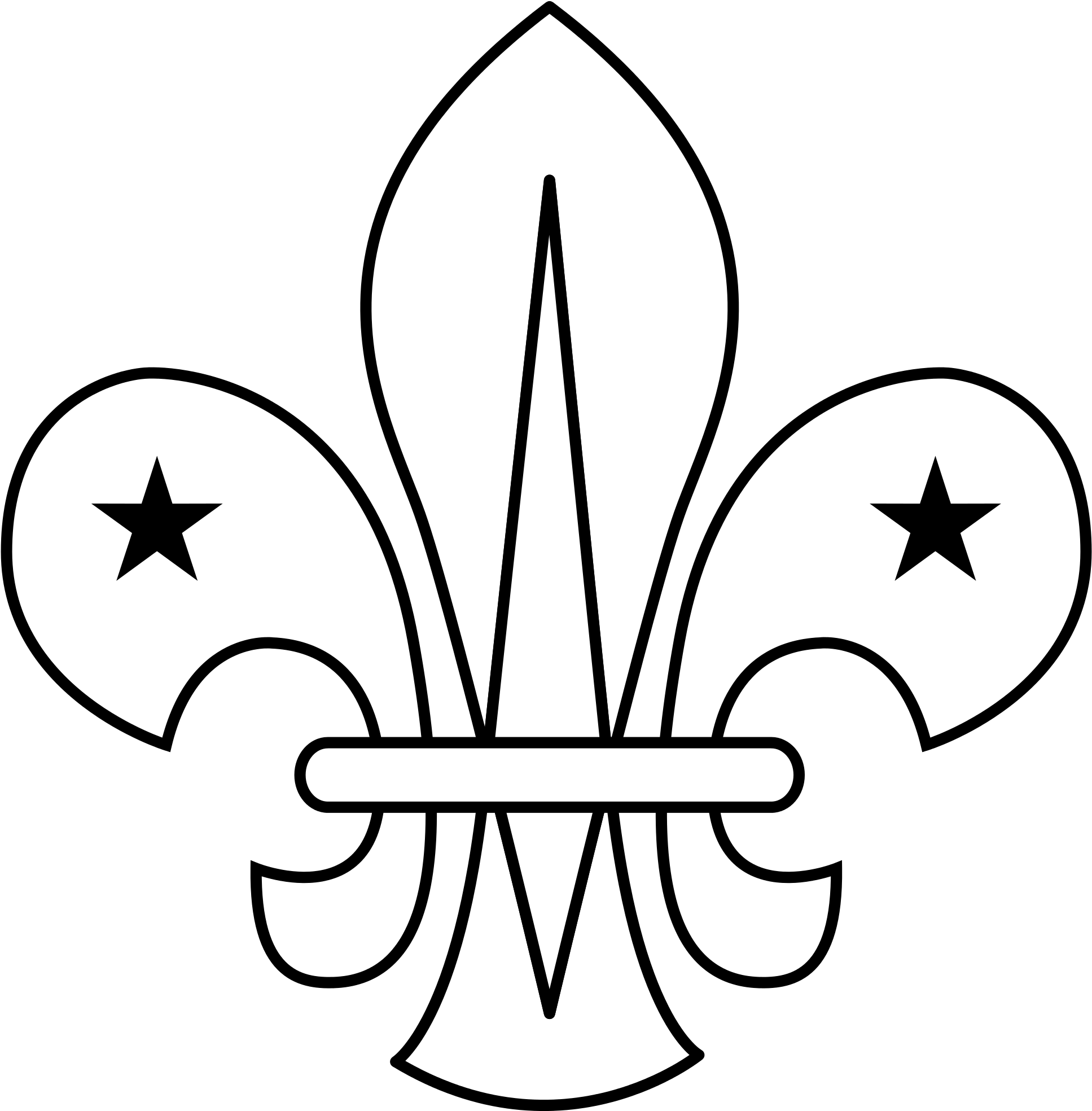 Wikiproject Scouting Fleur De Lis Outline - Line Art - (2000x2000) Png ...