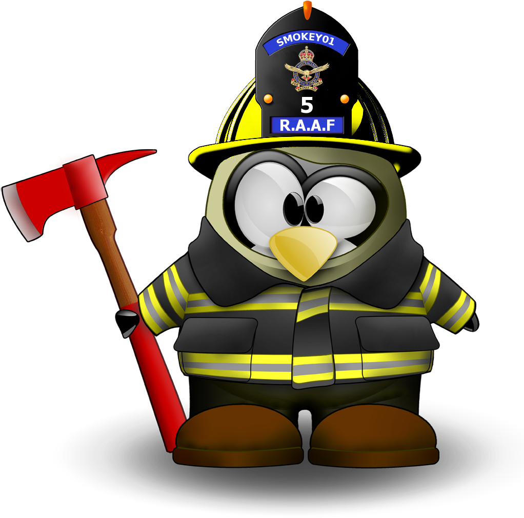 Fire Fighting Penguin - (1024x1024) Png Clipart Download