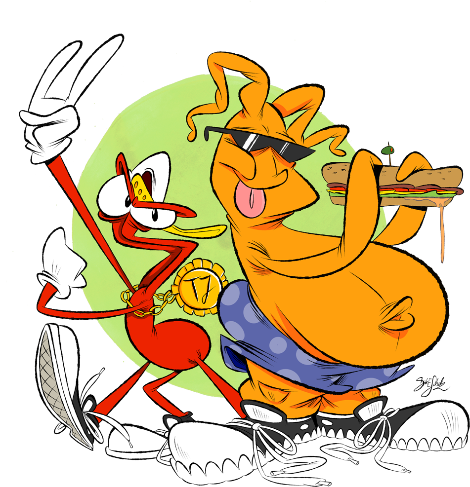 Toejam And Earl Cartoon - (1023x1058) Png Clipart Download