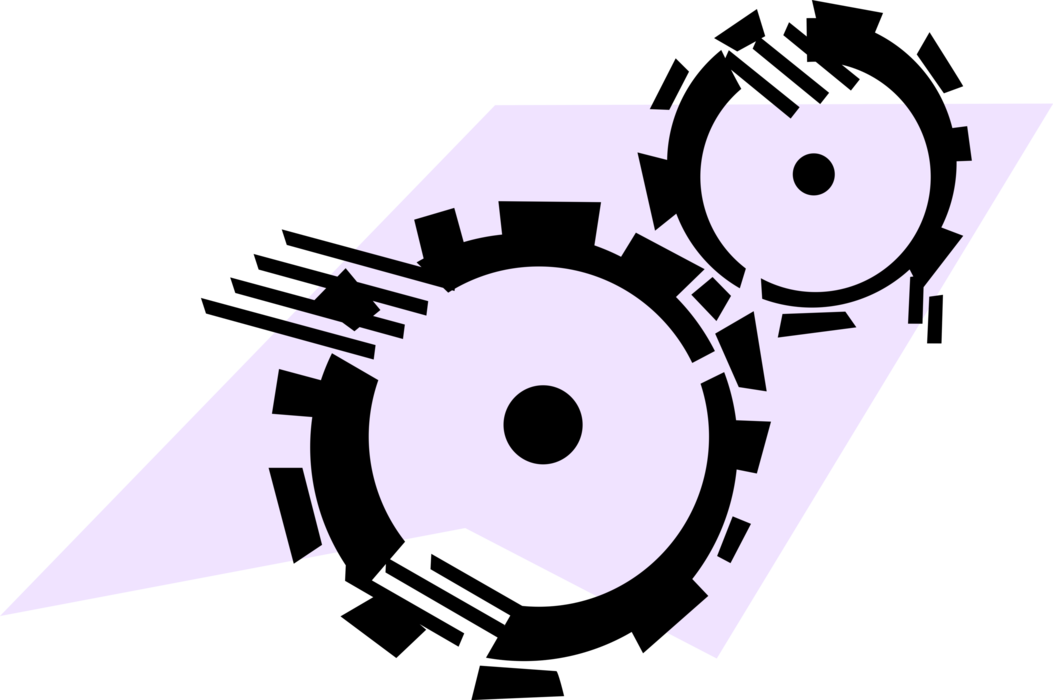 Vector Illustration Of Gear Cogwheel Rotating Machine - Graphic Design ...