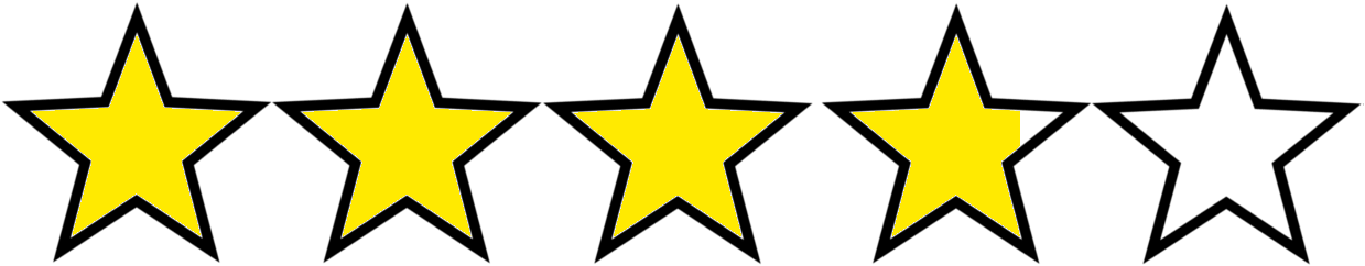 Planetbase-stars - Four And A Half Star - (1280x720) Png Clipart Download