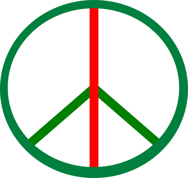 Peace Sign Line Drawing - (600x566) Png Clipart Download