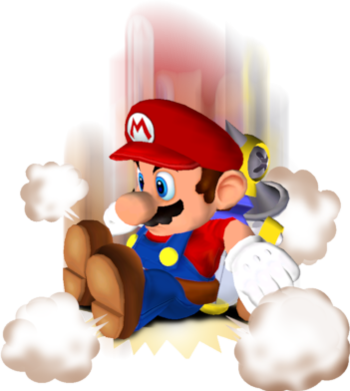 Mario Ground Pound Gif - (350x391) Png Clipart Download