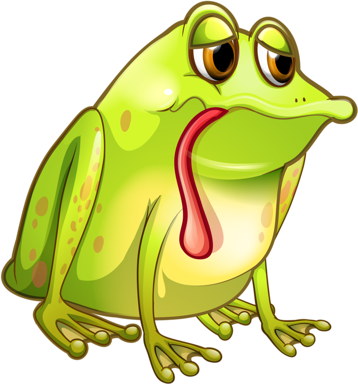 Frog Clipart Evil - Tired Cartoon Frogs - (753x800) Png Clipart Download