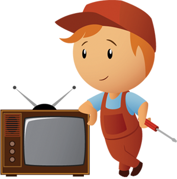 Fixing A Tv Cartoon - (346x350) Png Clipart Download