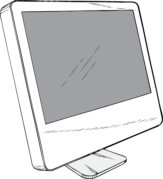Display - Clipart - Drawing Of An Apple Computer - (546x598) Png ...