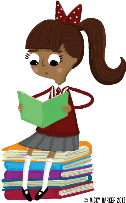 Book-girl Copy - Cartoon - (560x759) Png Clipart Download