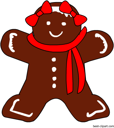 Cute Gingerbread Girl, Free Christmas Clip Art - Gingerbread Man ...