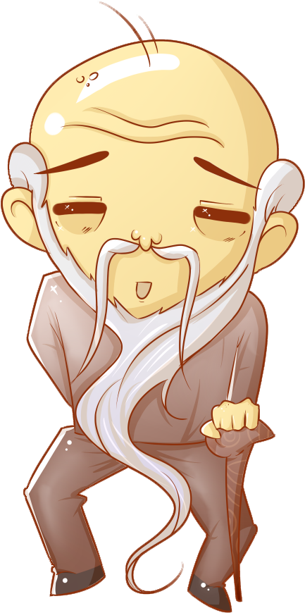 Chibi Old Man By Jesiachan - Illustration - (536x980) Png Clipart Download