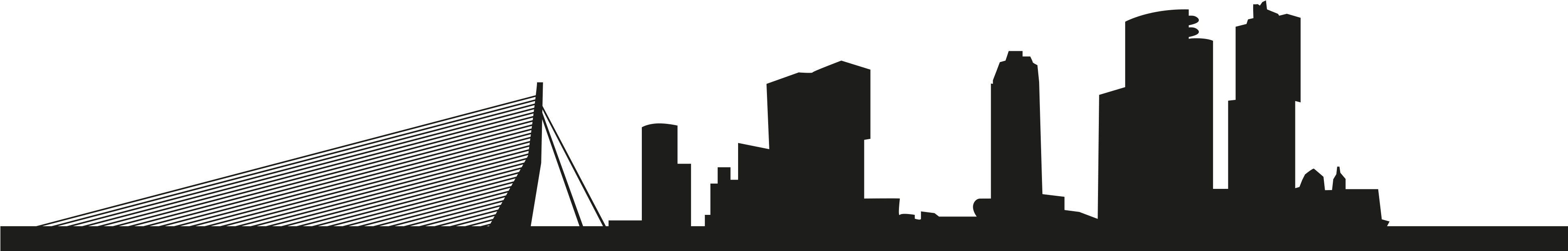 Skyline Rotterdam - Skyline Rotterdam Silhouet Png - (3859x766) Png ...
