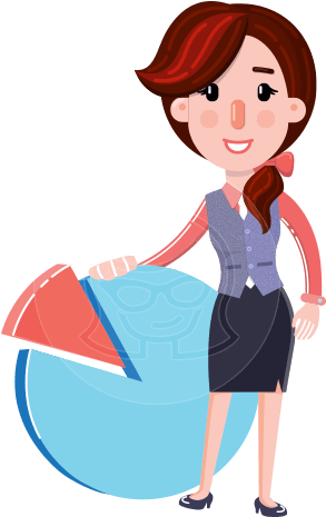 Flat Marketing Girl Cartoon Character Flat Marketing - Cartoon ...