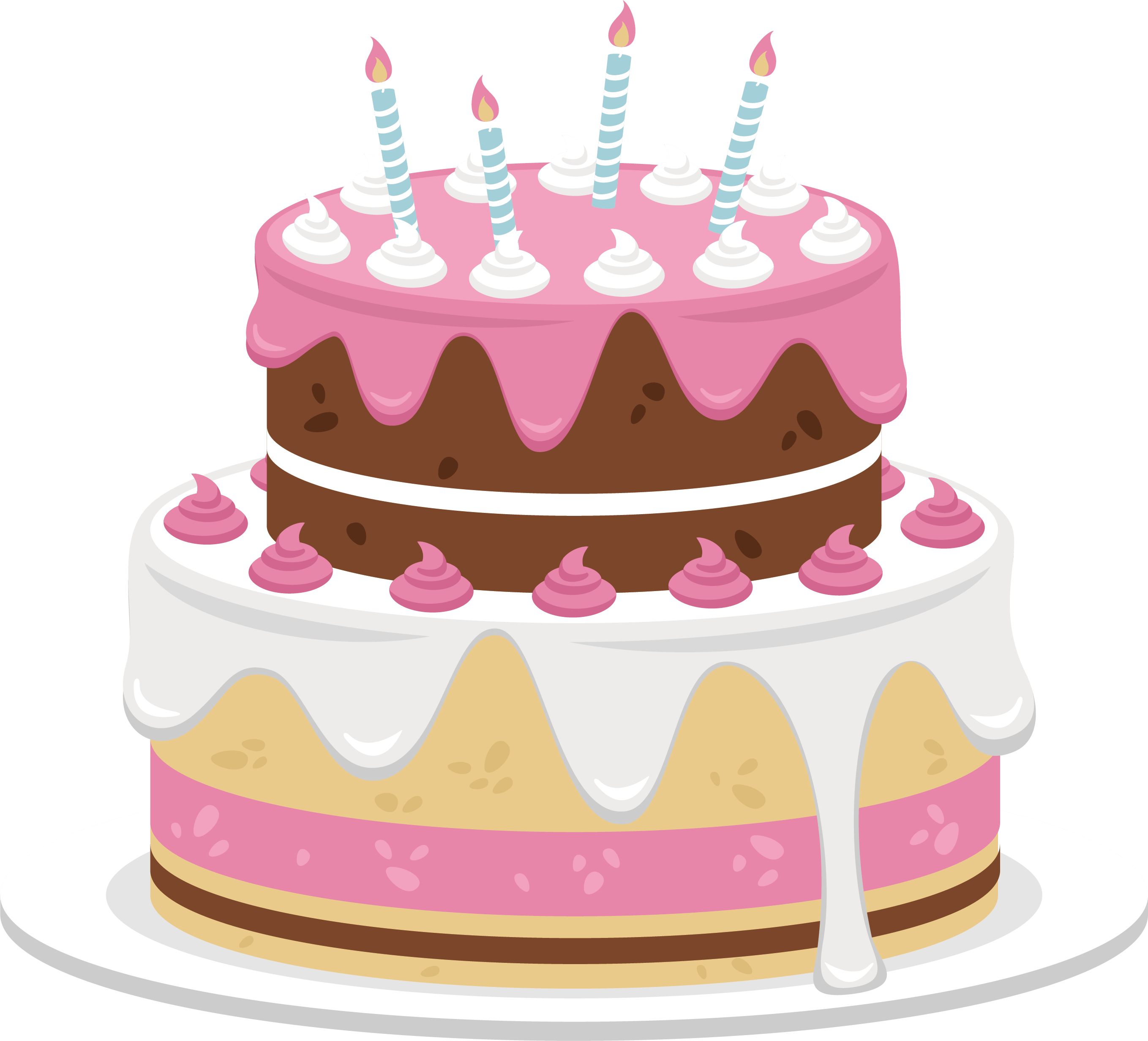 Pink Birthday Cake Clip Art - Birthday Cake Vector Png - (2717x2464 ...
