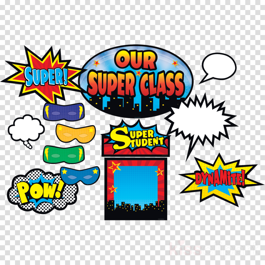Superhero Bulletin Board Set Clipart Superhero Bulletin - Superhero ...