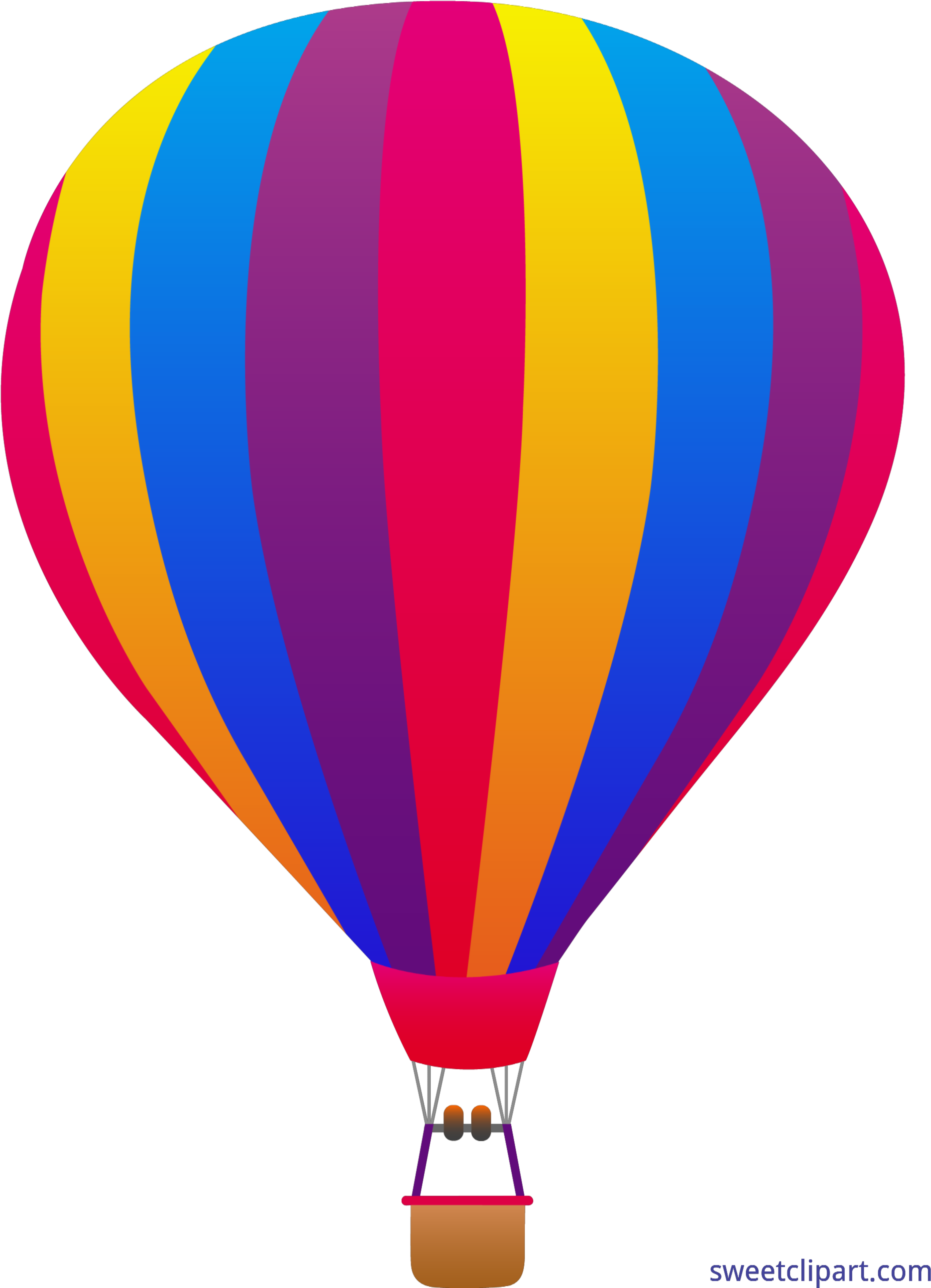 Hot Air Balloon Clip Art - Rainbow Clip Art Hot Air Balloon - Full Size ...