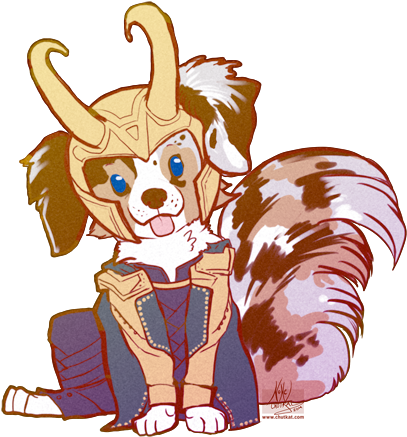 Chibi Pup Loki - Cartoon - (450x600) Png Clipart Download