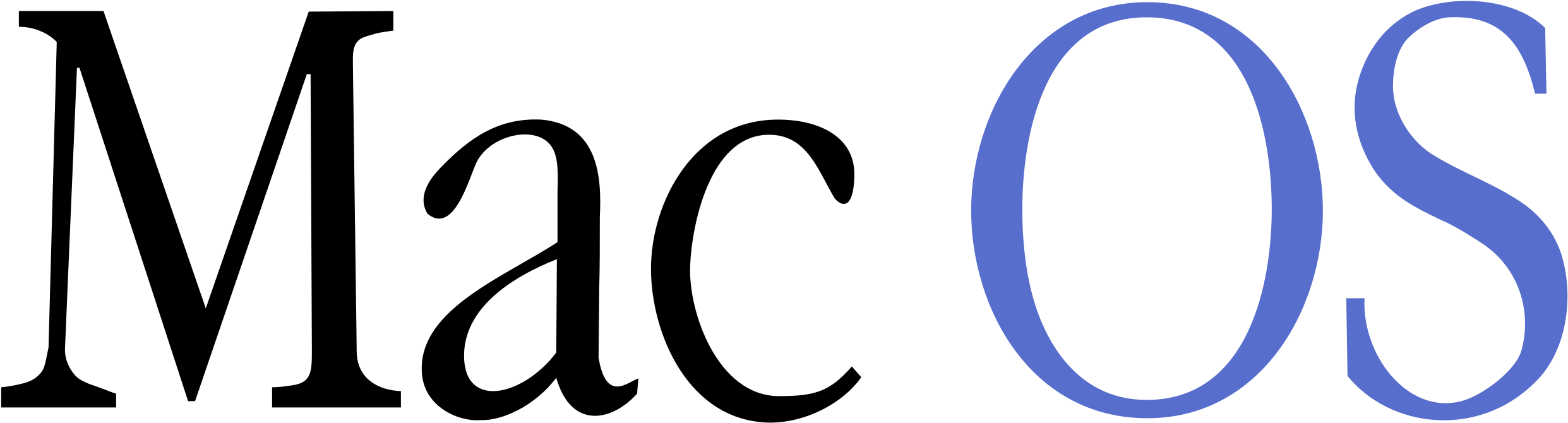 Mac Os Wordmark Logo - Mac Os - (2500x680) Png Clipart Download