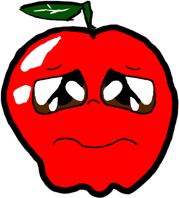 Sad Apple By Sadplz On Deviantart - Sad Apple Png - (700x700) Png ...