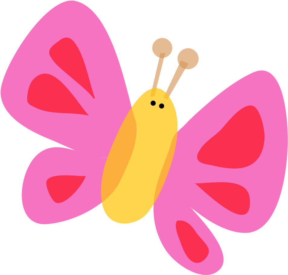 Cute Pink Butterfly Clipart - Cute Butterfly Vector Png - (996x952) Png ...