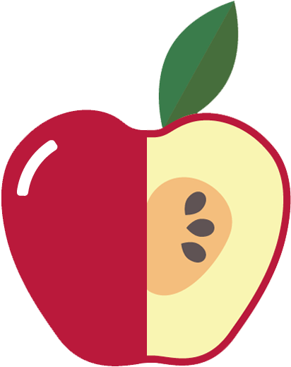 Learn More About Multiply - Cartoon Apple With Seed - (428x543) Png ...