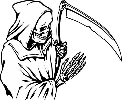 Vector Graphics - Grim Reaper Line Drawings - (500x412) Png Clipart ...