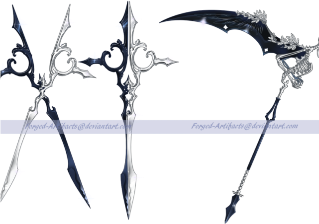Drawn Scythe Spear - Scissor Scythe - (640x480) Png Clipart Download
