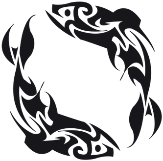 Double Koi Fish Tattoo - Tribal Fish Tattoo Design - (400x400) Png ...