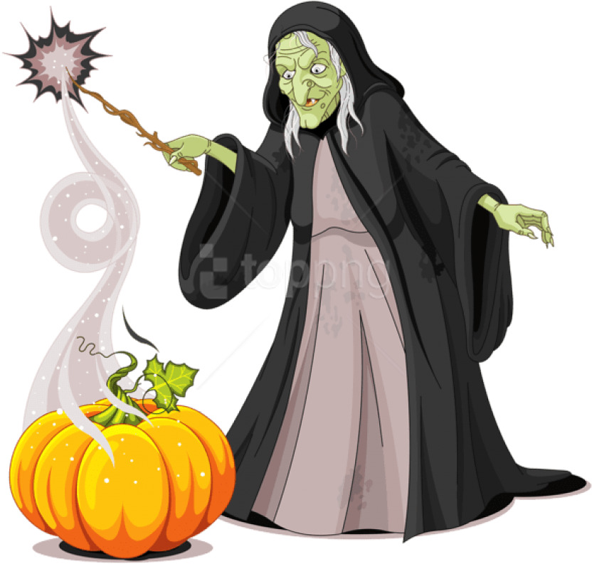 Free Png Download Halloween Creepy Witch Png Images - Witch With A Wand ...