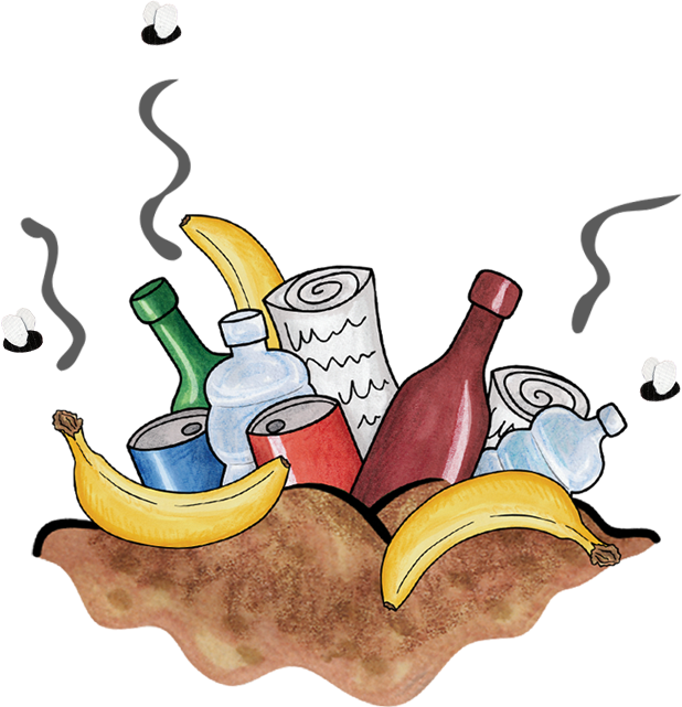 Landfill - Food Waste Cartoon Png - (618x641) Png Clipart Download
