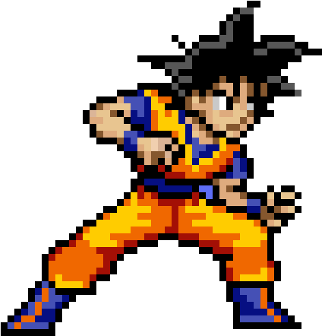 Goku - Goku Pixel Art Png - (640x590) Png Clipart Download