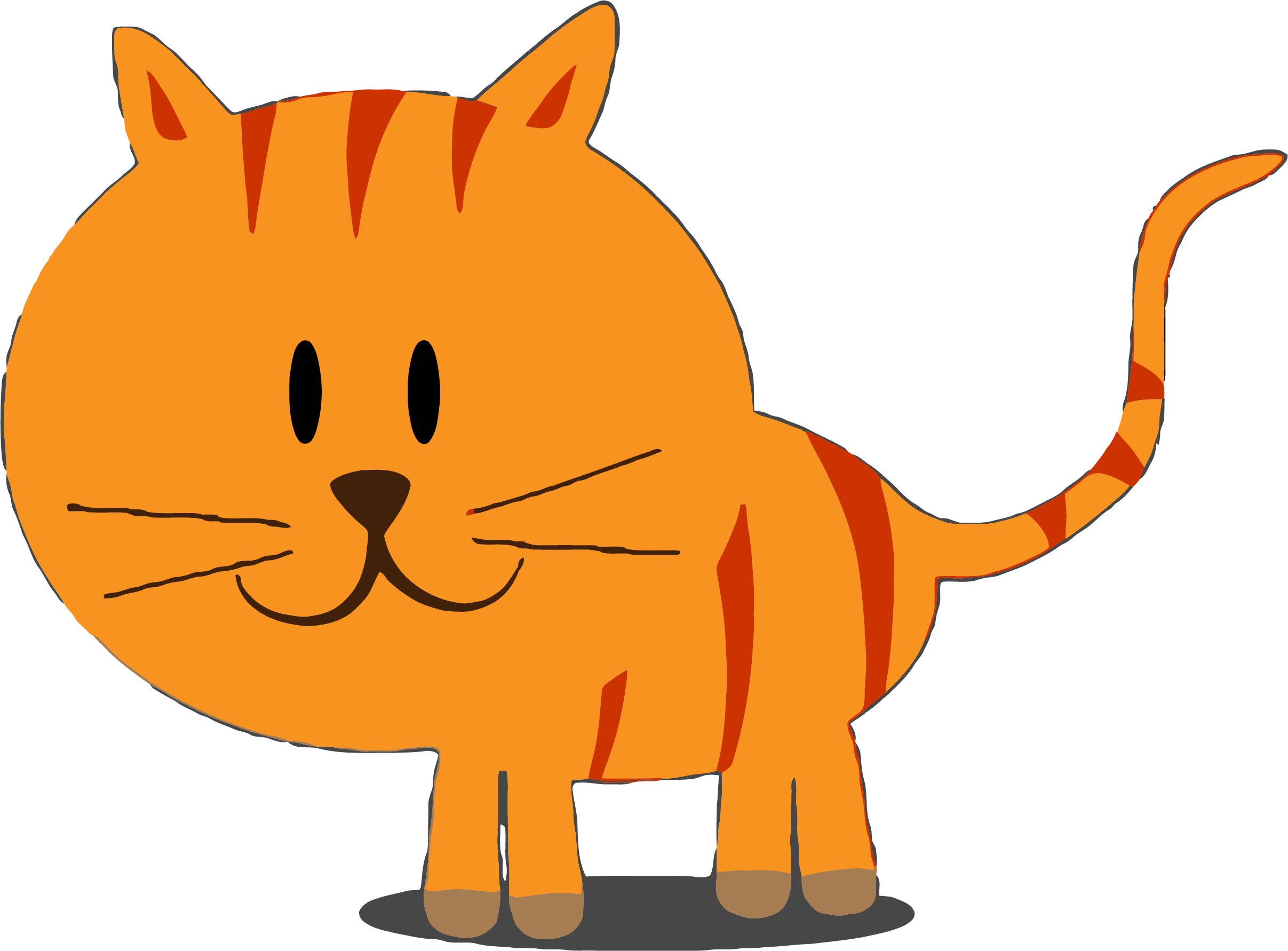 Happy Kitty Cat Clipart Png - Cat Clipart Orange Cat Png - (2414x1783 ...