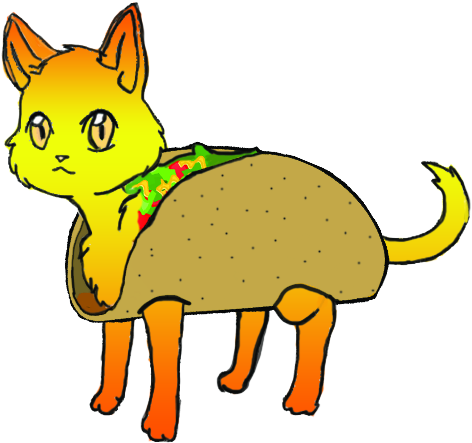 Taco Cat - Cartoon - (717x655) Png Clipart Download