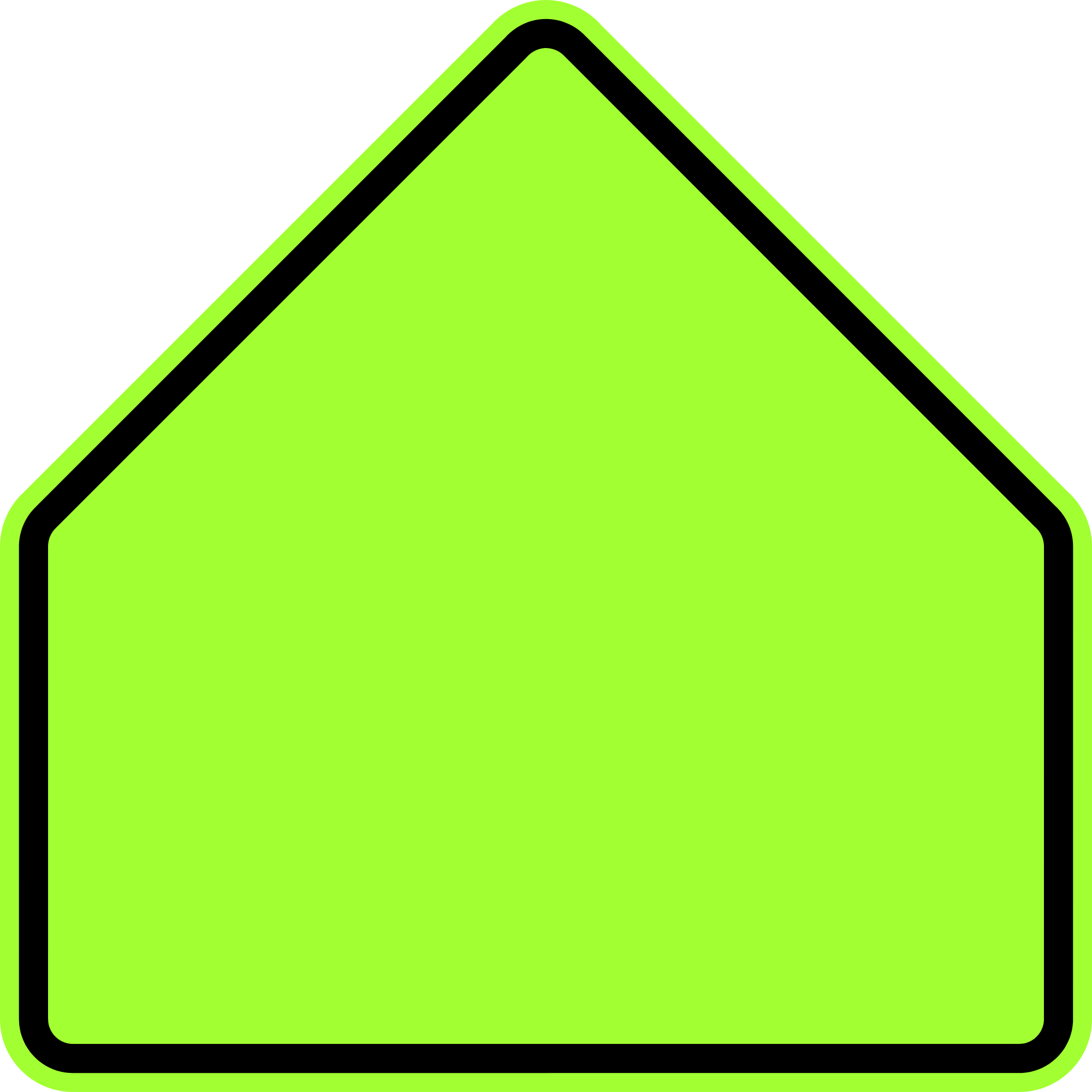 Pentagon Clipart House - Fluorescent Yellow Green Signs - (2000x2000 ...