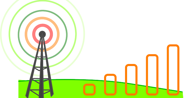 Cell Phone Radiation - Network Signal - (640x340) Png Clipart Download