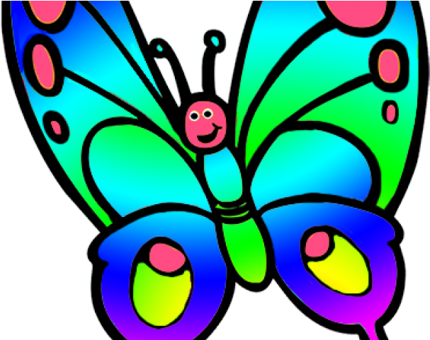 Rainbow Butterfly Clipart Color Full - Flying Butterfly Clip Art ...