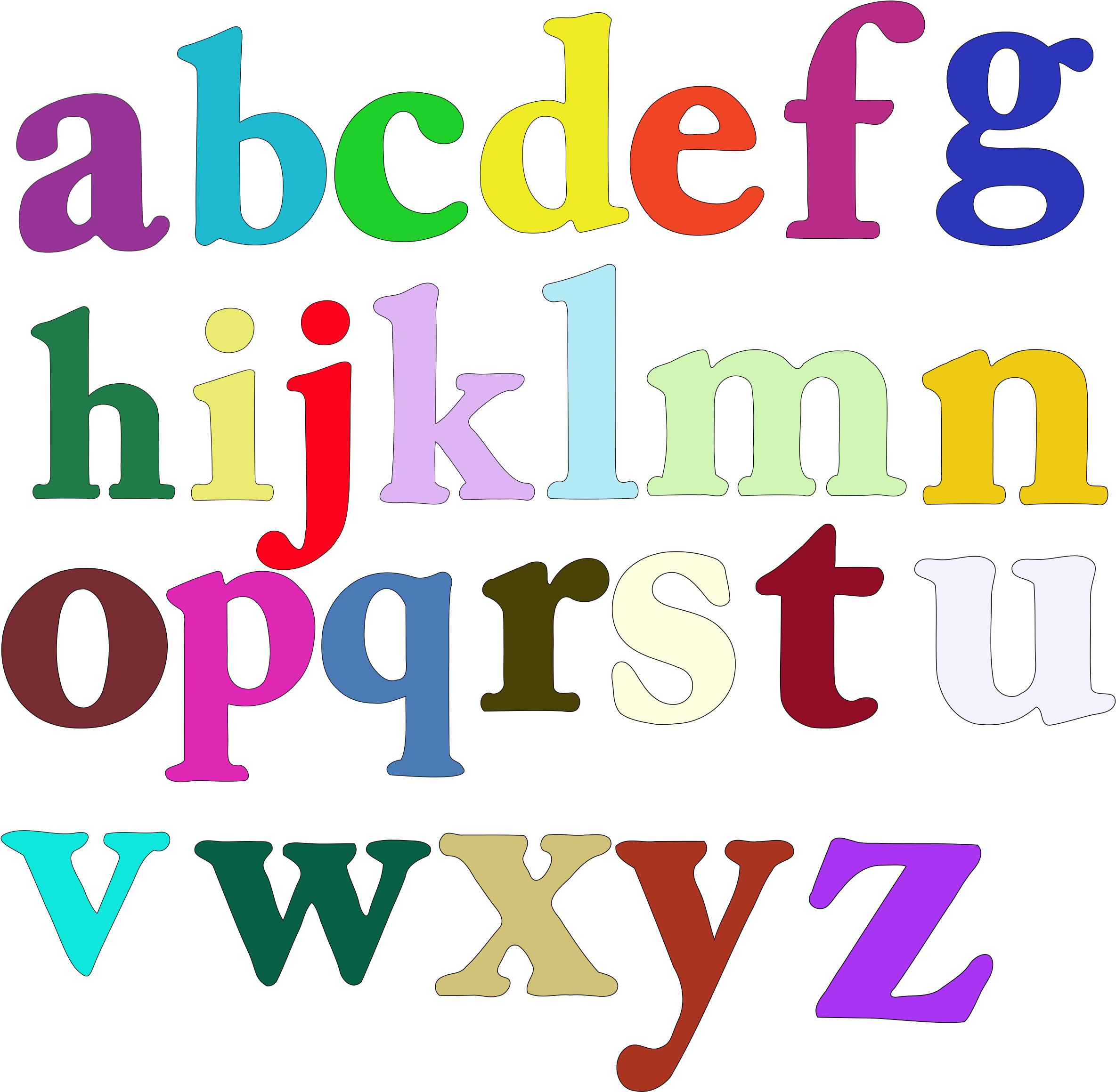 Big Image - Lower Case Alphabet - (2400x2400) Png Clipart Download