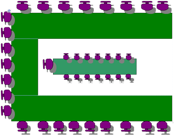 Double U Shape Table, Cluster Style - Clipart U Shape Table - (439x285 ...