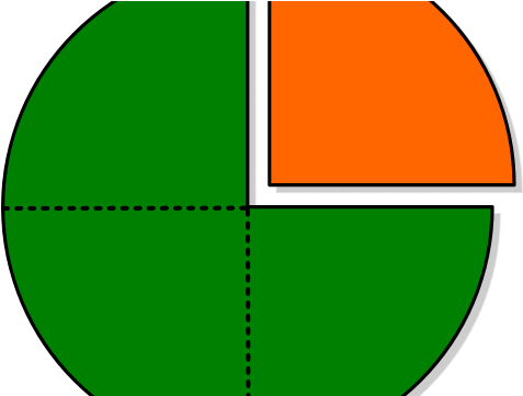 Quarter - Quarter Fraction Cartoon - Full Size PNG Clipart Images Download