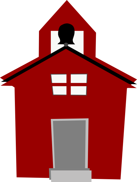 Red Schoolhouse Clip Art - Cartoon School House - (450x597) Png Clipart ...