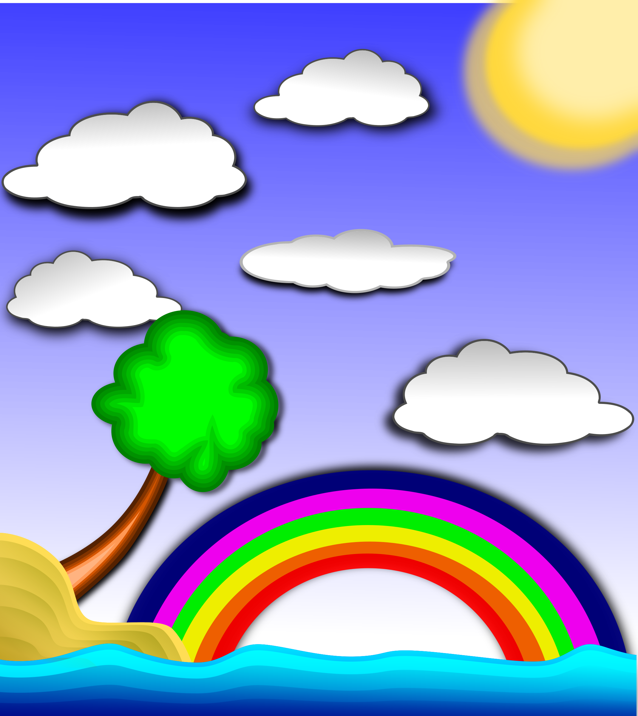 Big Image - Rainbow In The Sky Clipart - (2139x2400) Png Clipart Download