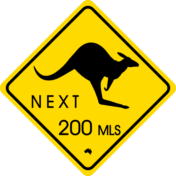 Kangaroo Traffic Sign Clip Art At Clker - Traffic Sign - (600x600) Png ...