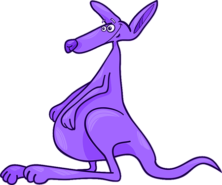 Mcroo-lg - Purple Kangaroo Clipart - (450x376) Png Clipart Download