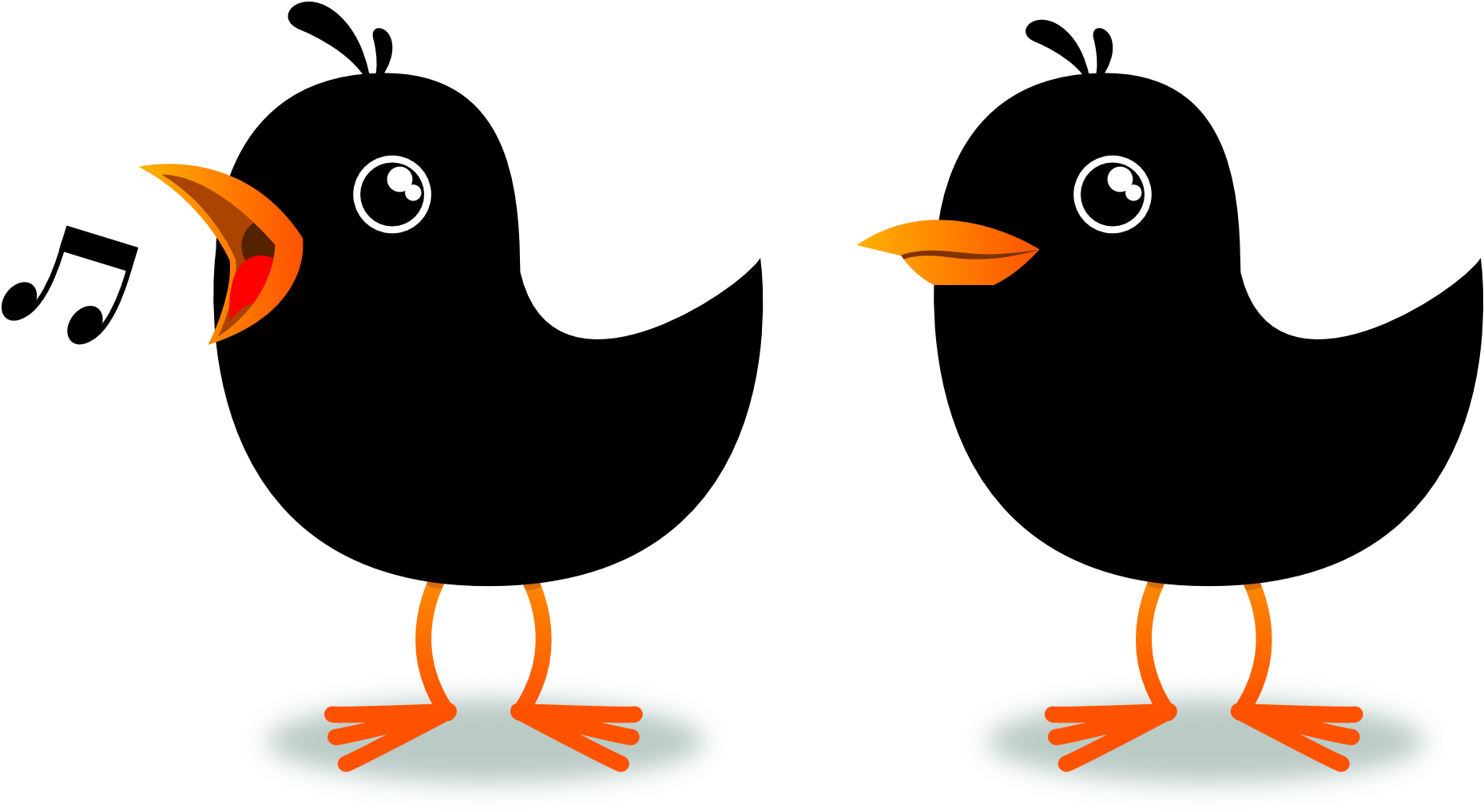 Clipart Birds Singing Birds Singing Musical Transparent - 2 Little ...